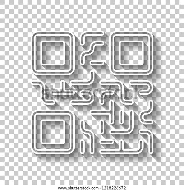 Qr Code Technology Icon White Outline Stok Vektör (Telifsiz) 1218226672 ...
