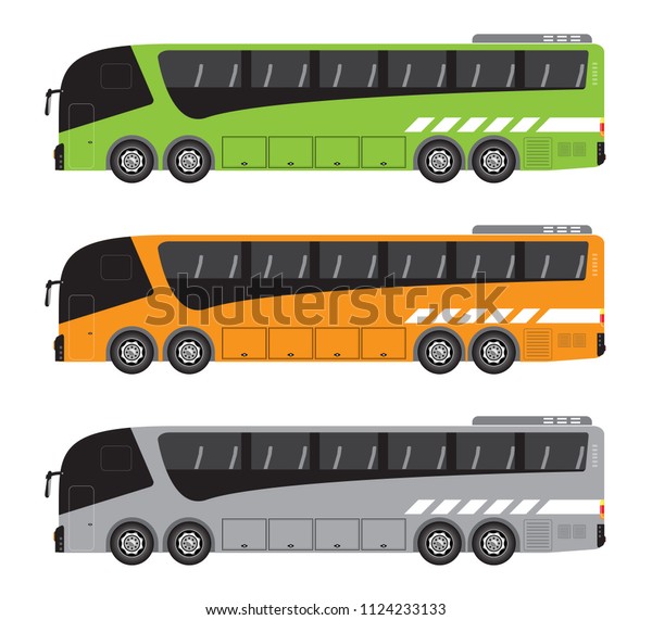 Quad Axle Coach 10 Wheel Bus Stock Vector (Royalty Free) 1124233133 ...