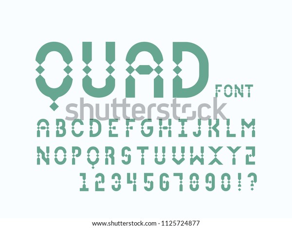 Quad Font Vector Alphabet Letters Numbers Stock Vector (Royalty Free ...