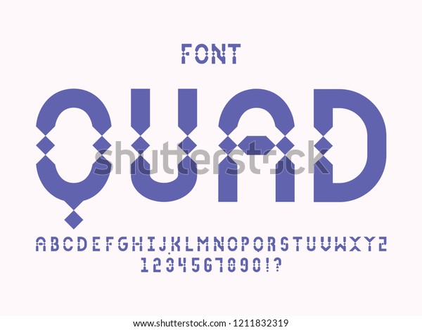 「Quad Font Vector Alphabet Letters Numbers」のベクター画像素材（ロイヤリティフリー ...