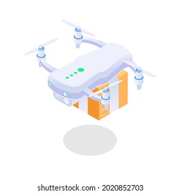 Quadcopter Box Concept Cargo Delivery Using Stock Vector (Royalty Free ...