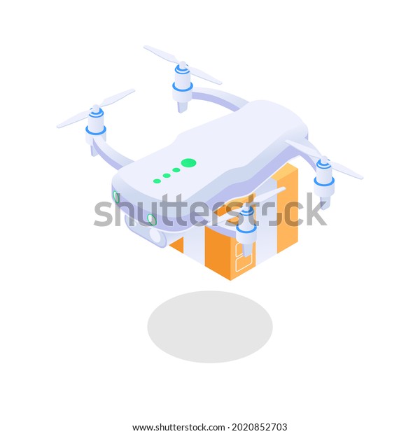 Quadcopter Box Concept Cargo Delivery Using Stock Vector (Royalty Free ...