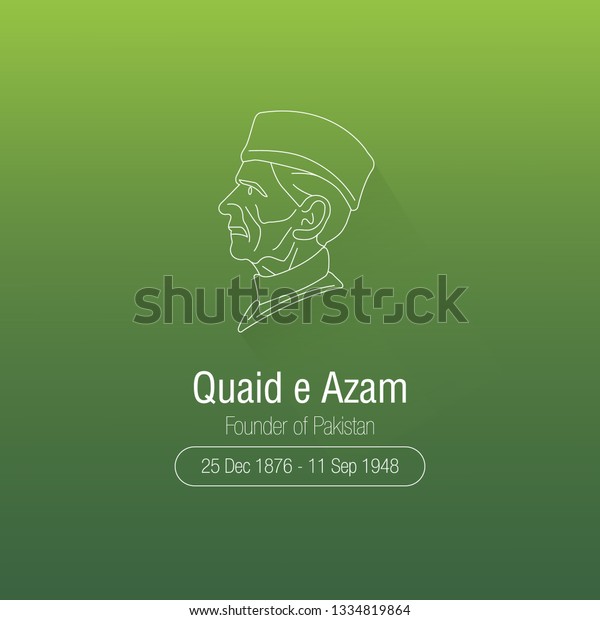 Quaid E Azam Muhammad Ali Jinnah Stock Vector Royalty Free 1334819864