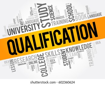 Qualification Word Cloud Collage Education Concept Stock Vector ...