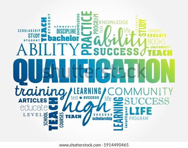 Qualification Word Cloud Education Business Concept Stock Vector ...