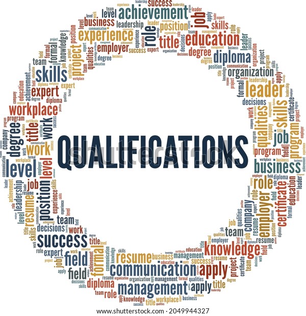 Qualifications Vector Illustration Word Cloud Isolated Stock Vector ...