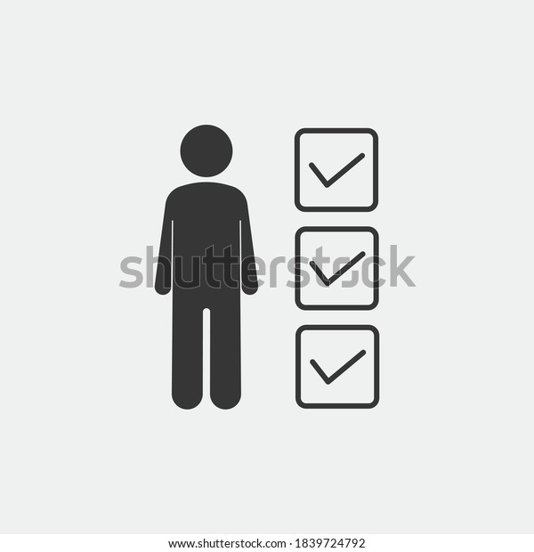 Qualifies Employee Icon Vector Business Man Stock Vector (Royalty Free ...