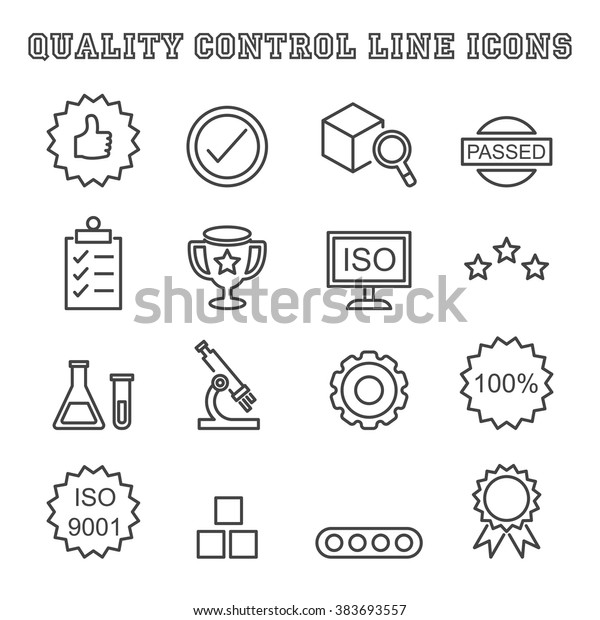 Quality Control Line Icons Mono Vector Stock Vector (Royalty Free ...