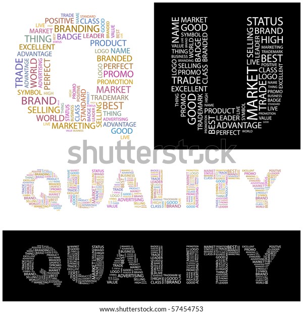 Quality Word Collage Illustration Different Association Stock Vector ...
