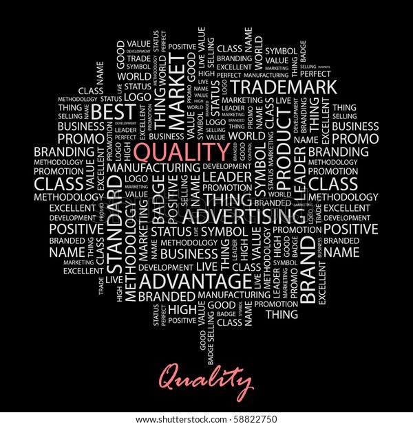 Quality Word Collage On Black Background Stock Vector (Royalty Free ...