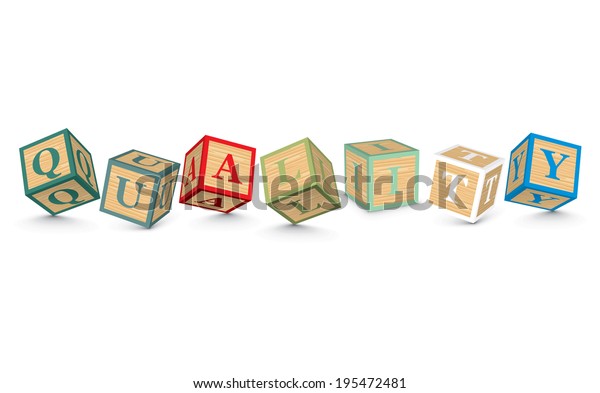 Quality Written Alphabet Blocks Vector Illustration Stock Vector ...