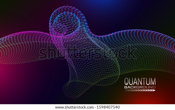 Quantum Background Design Colourful Dots Lines Stock Vector (Royalty ...