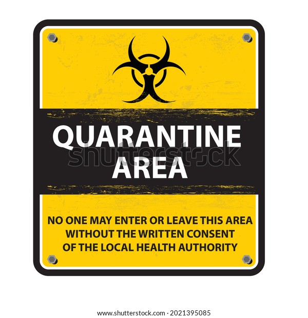 Quarantine Area Sign Label Vector Stock Vector (Royalty Free ...