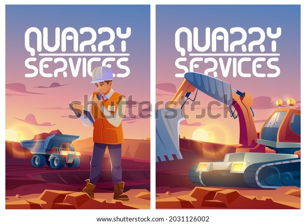 Quarry Services Posters Man Helmet Dumper Stock Vector (Royalty Free ...