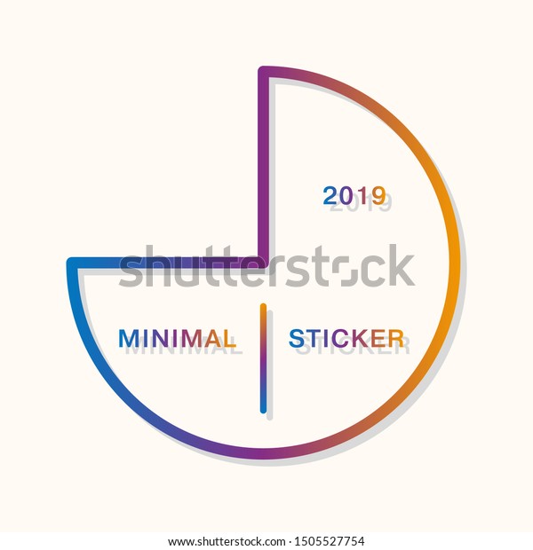 Quarter Circle Sticker Color Gradient Minimal Stock Vector (Royalty ...