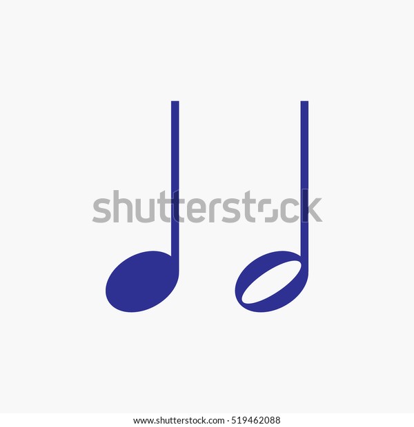 Quarter Note Half Note Icon Symbol Stock Vector (Royalty Free ...