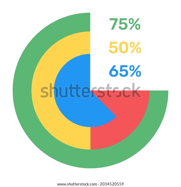 Quarter Pie Chart Flat Icon Design Stock Vector (Royalty Free ...