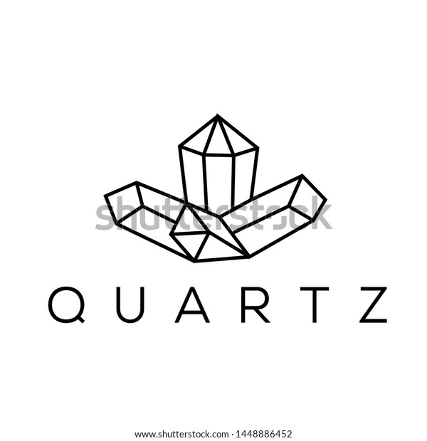 Quartz Crystal Logo Simple Line Art Stock Vector (Royalty Free ...