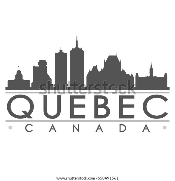 Quebec Canada Skyline Silhouette Design City Stock Vector (Royalty Free ...