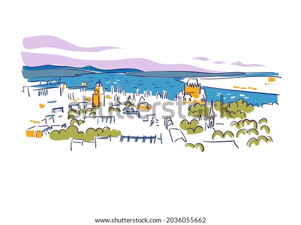 Quebec Quebec Canada Vector Sketch City Stock Vector (Royalty Free ...