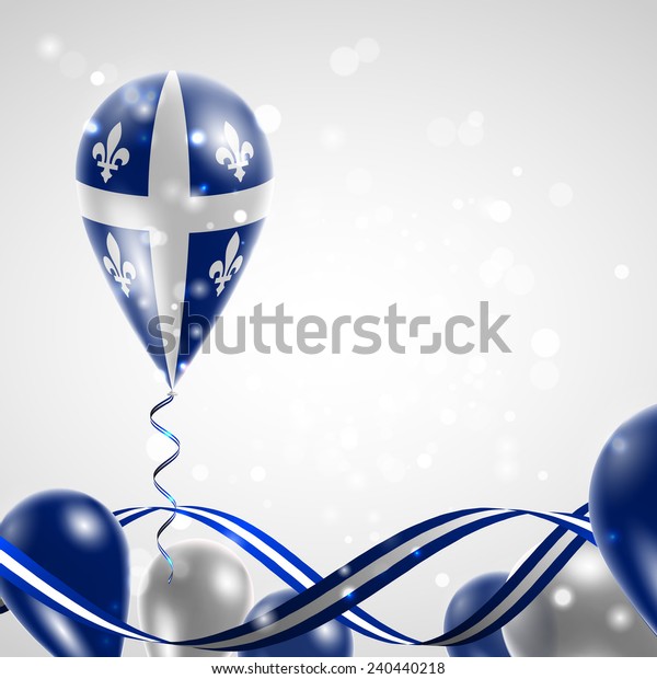 Quebec Flag On Balloon Celebration Gifts Stock Vector (Royalty Free ...