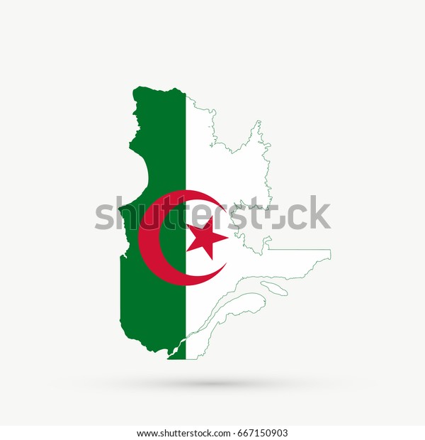 Quebec Map Algeria Flag Colors Editable Stock Vector (Royalty Free ...