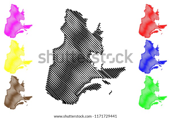 Quebec Provinces Territories Canada Map Vector Stock Vector (Royalty ...