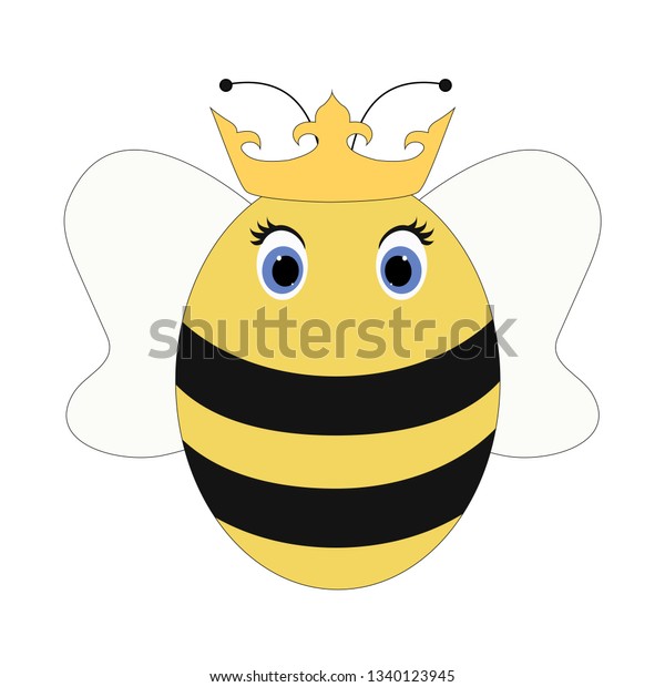 Queen Bee Cartoon Cute Vector Illustration Stock Vector (Royalty Free ...