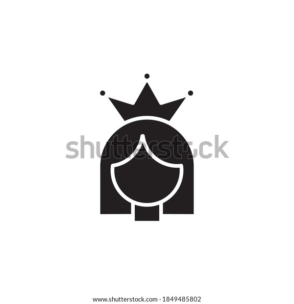 Queen Icon Vector Black Glyph Style Stock Vector (Royalty Free ...