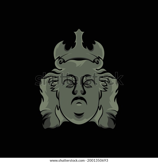 Queen Mascot Vector Logo Illustration Stock Vector (Royalty Free ...