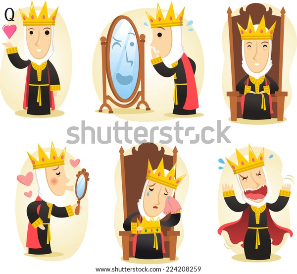 Queen Medieval Cartoon Set Stock Vector (Royalty Free) 224208259 ...