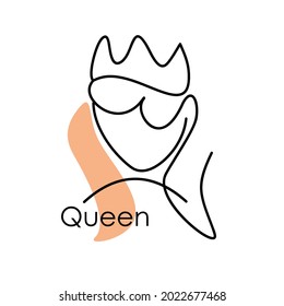 Queen One Line Art Illustrations Vector Stock Vector (Royalty Free ...