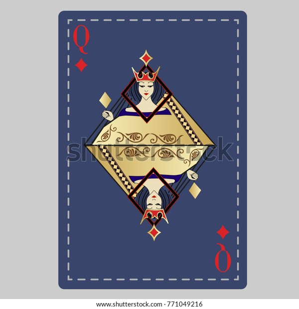 Queen Playing Cards Modern Style Original Stock Vector (Royalty Free ...