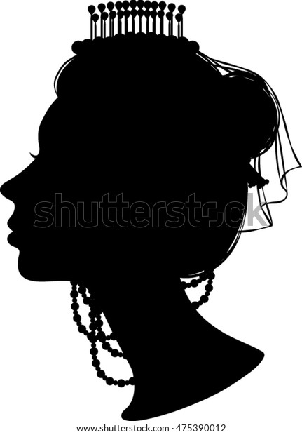 Queen Profile Silhouette Vector Illustration Stock Vector (Royalty Free ...