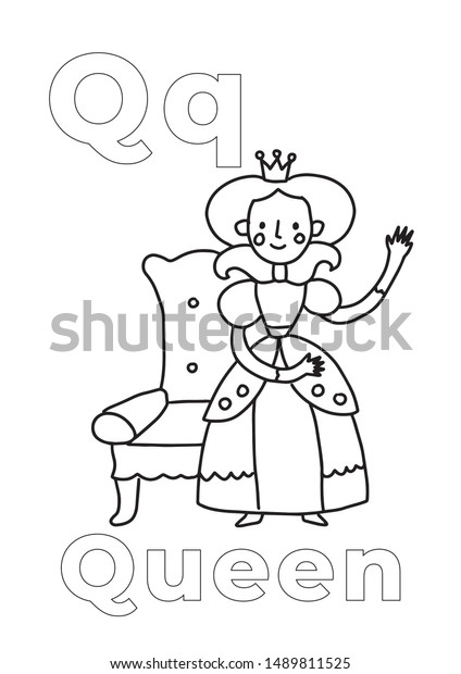 Queen Vector Coloring Book Alphabet Coloring Stock Vector (Royalty Free ...