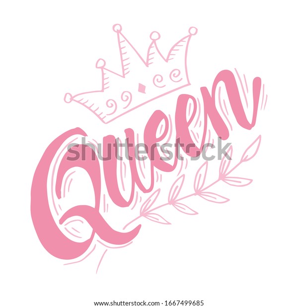 Queen Word Crown White Background Stock Vector (Royalty Free ...