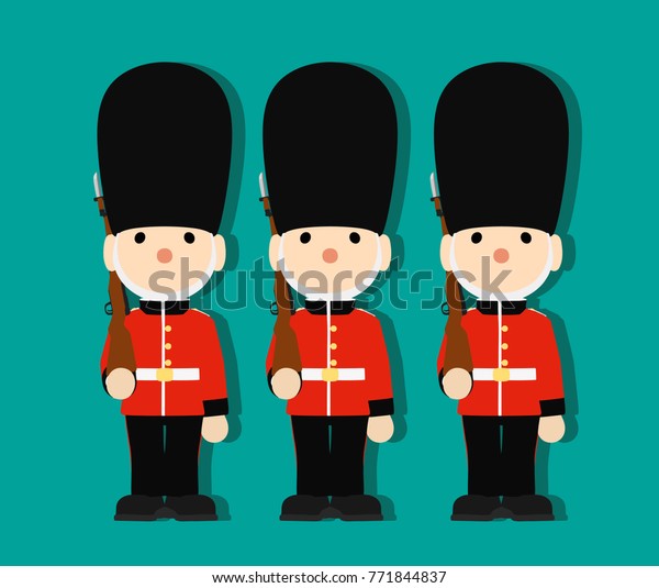 Queens Guard Traditional Uniform Gun British Stock Vector (Royalty Free ...