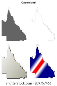 Queensland Blank Detailed Outline Map Set 스톡 일러스트 210999985 | Shutterstock