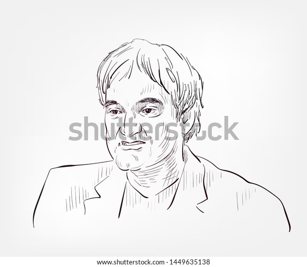 Quentin Tarantino Vector Sketch Portrait Face Stock Vector (Royalty ...