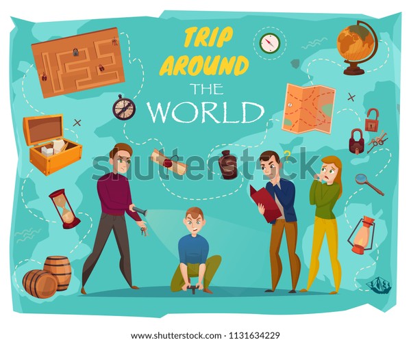 Quest Reality Cartoon Poster Human Characters Stock Vector (Royalty ...