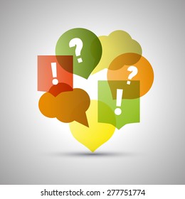 Question Mark Made Blue Speech Bubbles Stock Vector (Royalty Free ...