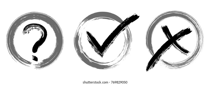 Question Approval Tick Rejection Cross Check Stock Vector (Royalty Free ...