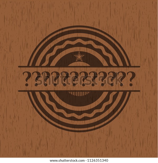 Question Mark Badge Wooden Background Stock Vector (Royalty Free ...