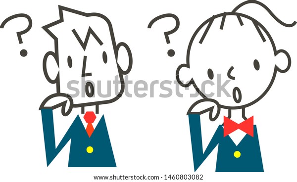 Question Mark Boy Girl: vector de stock (libre de regalías) 1460803082 ...