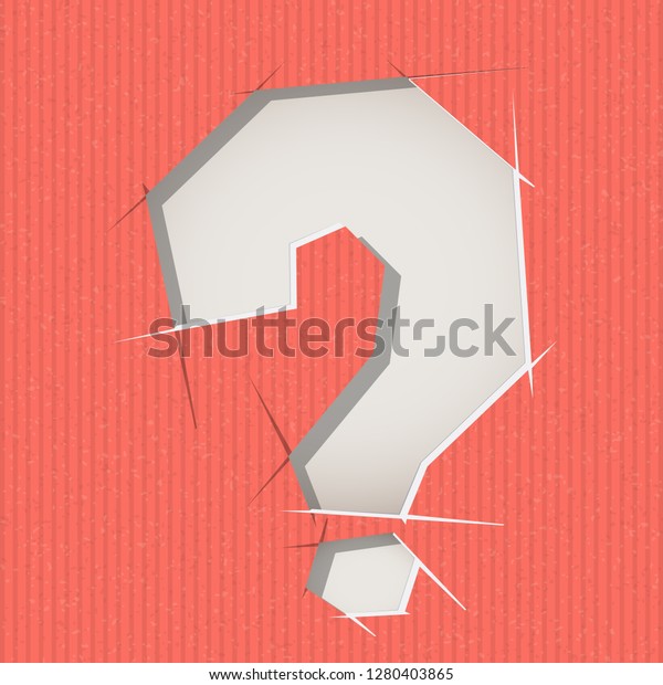 Question Mark Cut Out On Cardboard: vector de stock (libre de regalías ...