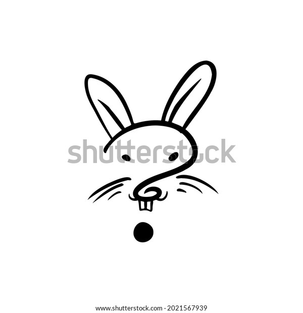 Question Mark Drawing Hare Animal Vector Stock Vector (Royalty Free ...