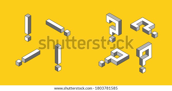 Question Mark Exclamation Mark 3d Isometric Stock Vector (Royalty Free ...