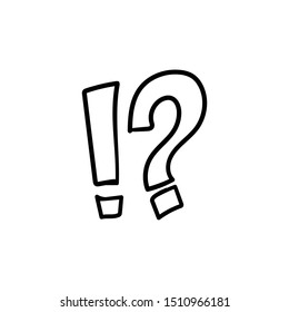 Question Mark Exclamation Point Doodle Hand Stock Vector (Royalty Free ...
