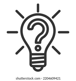 Question Mark Glowing Light Bulb Icon Stock Vector (Royalty Free ...