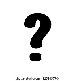 Vektor Stok Question Mark Icon Black Hand Draw (Tanpa Royalti ...